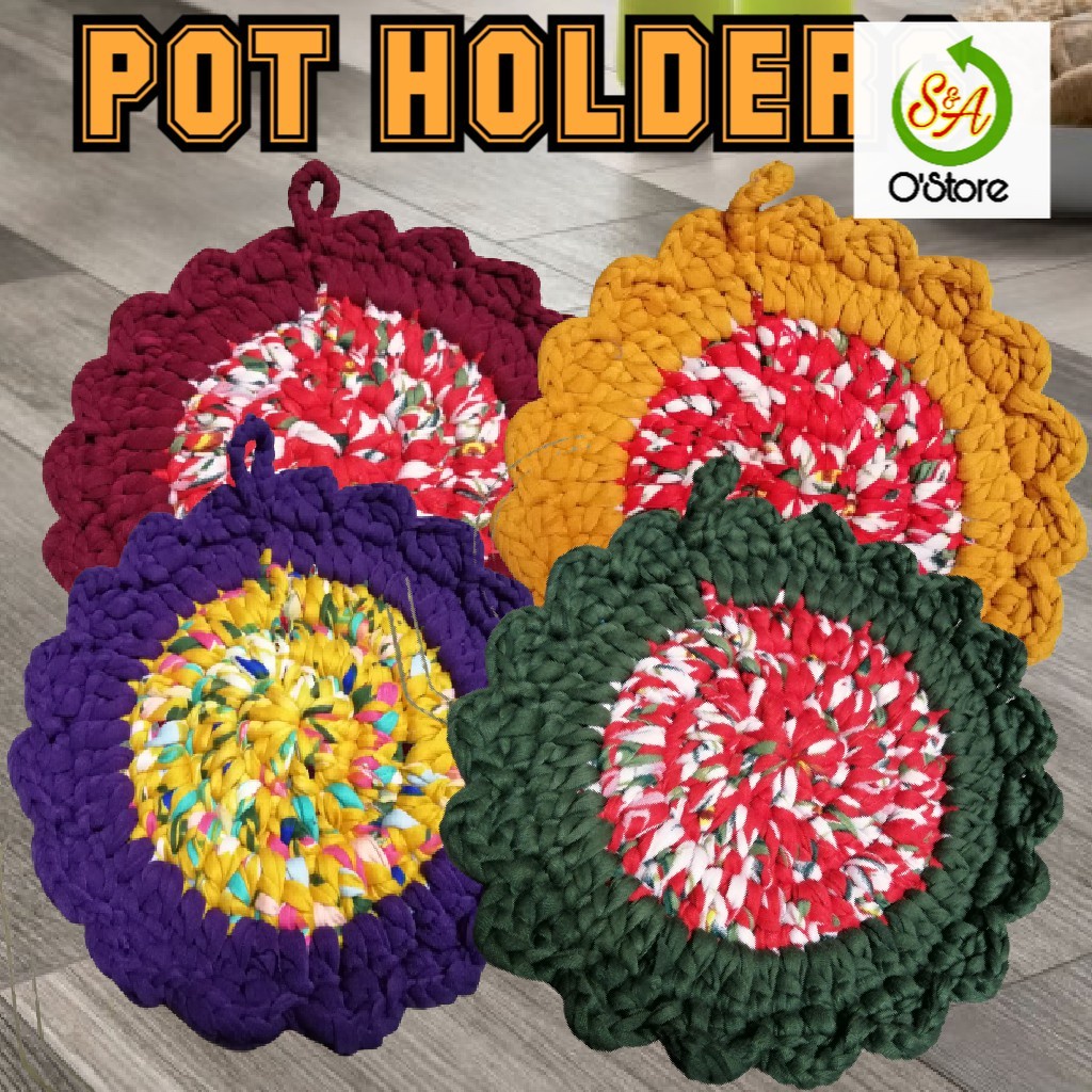 Pot holder (Bilog) in different designs and color (crochet) | Shopee ...