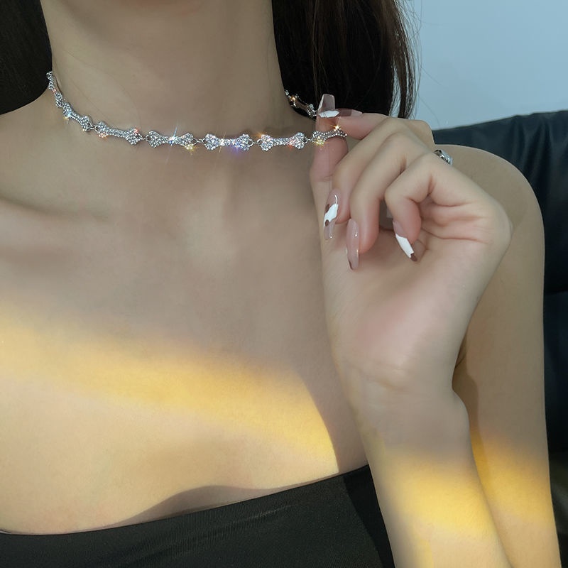 Original Niche Y2k Full Diamond Sparkling Dog Bone Necklace Collar 2022 ...