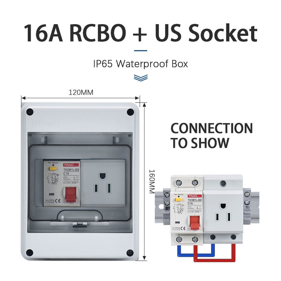 Outdoor Waterproof Socket Electrical Distribution Box With MCB RCBO ...