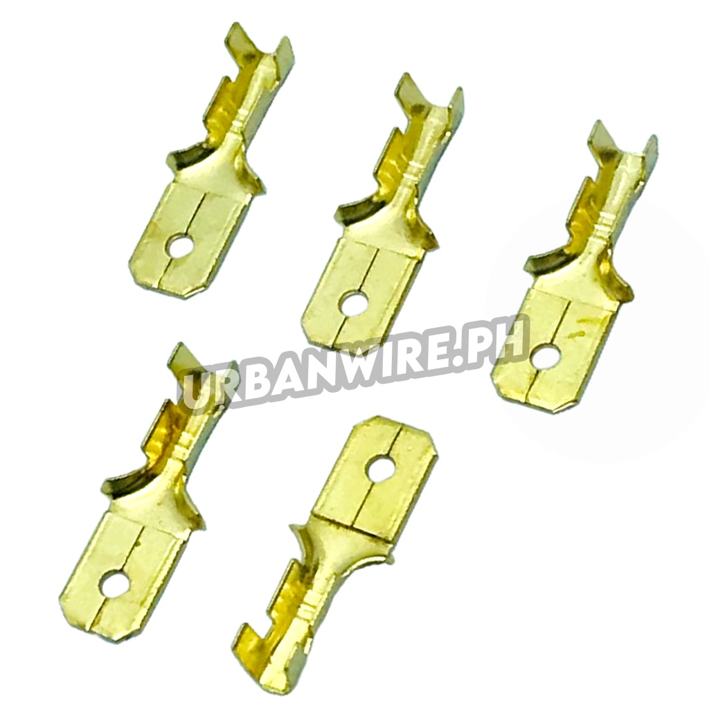 🟦【5PCS】6.3MM Terminal Lug Crimp Spade Insulated Male Brass Heavy Duty🟦 ...