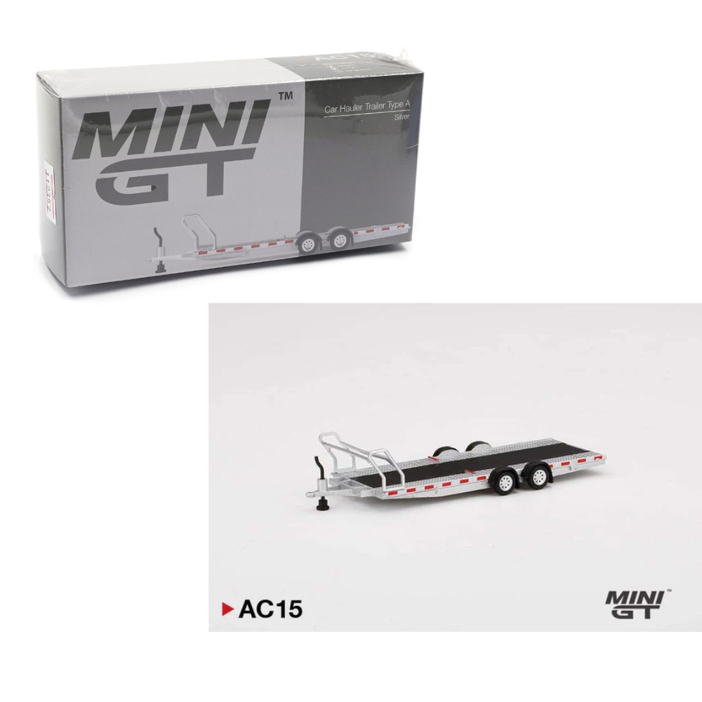 MINI GT 1/64 Scale Car Hauler Trailer Type A Silver (MGTAC15) Die-cast ...