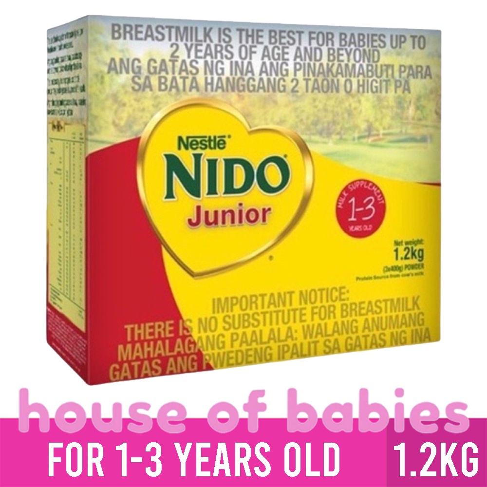 NIDO Junior 1.2kg for 1-3 Years Old Milk Supplement | Shopee Philippines