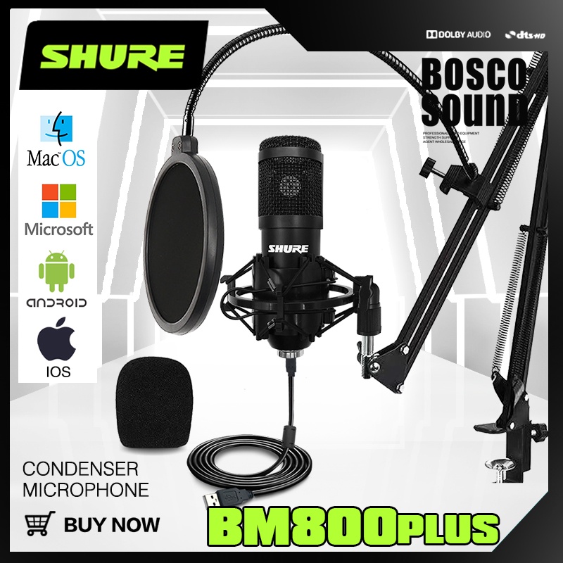 Mike BM800plus (USB condenser microphone + stand) | Shopee Philippines