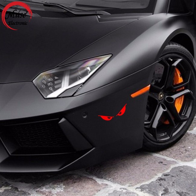 ready stock Reflective Car Sticker Motorcycle Helmet Evil Eyes Shape ...