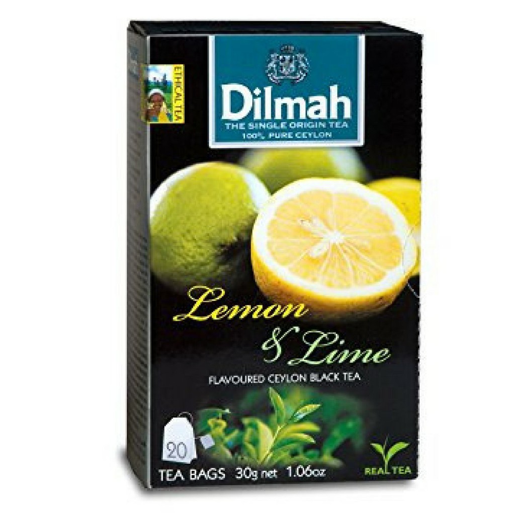 Dilmah Lemon & LimeFlavored Ceylon Black Tea - 20 Tea Bags - Sri Lanka ...