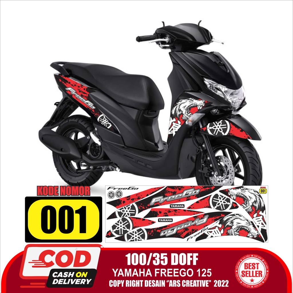 Yamaha freego free go 125 wolf motorbike striping decal stickers, all ...