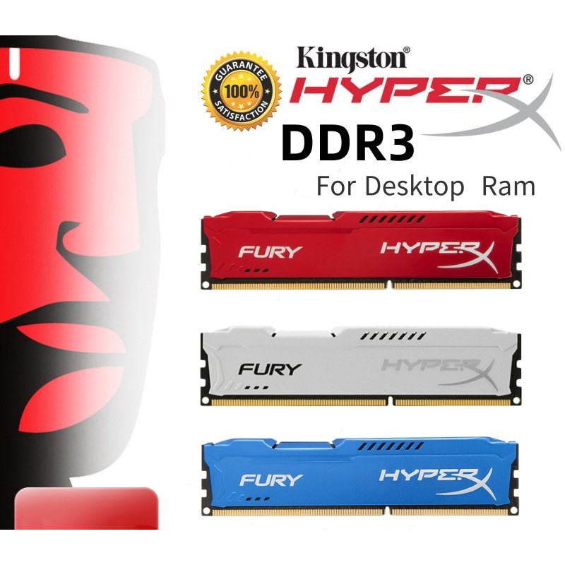 Ready Stock Three-color selection Kingston HyperX FURY 4GB 8GB 16GB DDR3 1333MHZ 1600Mhz 1866MHZ ...