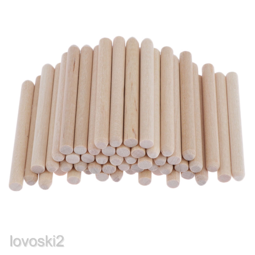 50Pcs Balsa Wooden Sticks Wood Dowel Rods 5mm Diameter Craft Unfinished ...