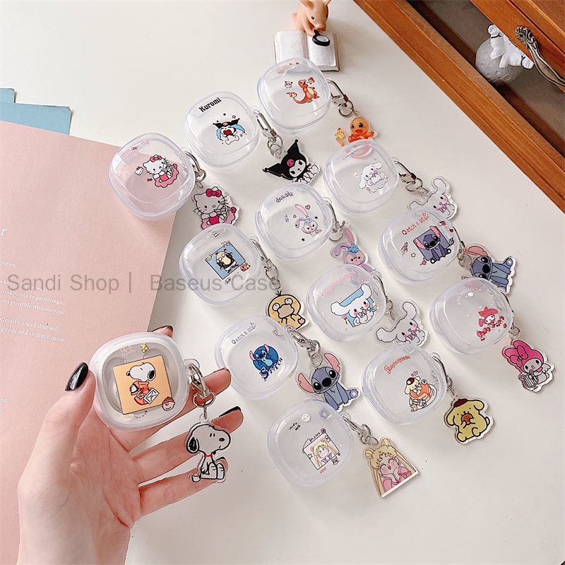 Cute Cartoon Baseus Encok TWS WM02 Case Cute Stitch Soft Clear Earphone ...