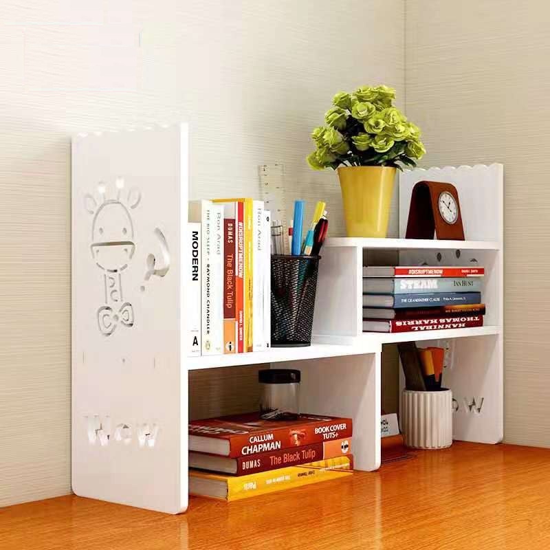 DIY Multifunctional Wooden White Book Folder Shelf Desktop Table Book ...