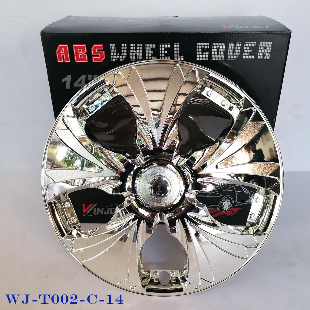 14" WJ-T002-C-14 inches Chrome 5 spokes 4Pcs Hub Caps Wheel Cover Car ...