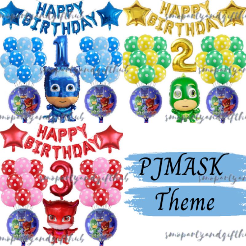 PJMASK Theme Birthday Party Decorations| PJMASK, GEKKO, OWLETTE, CATBOY ...