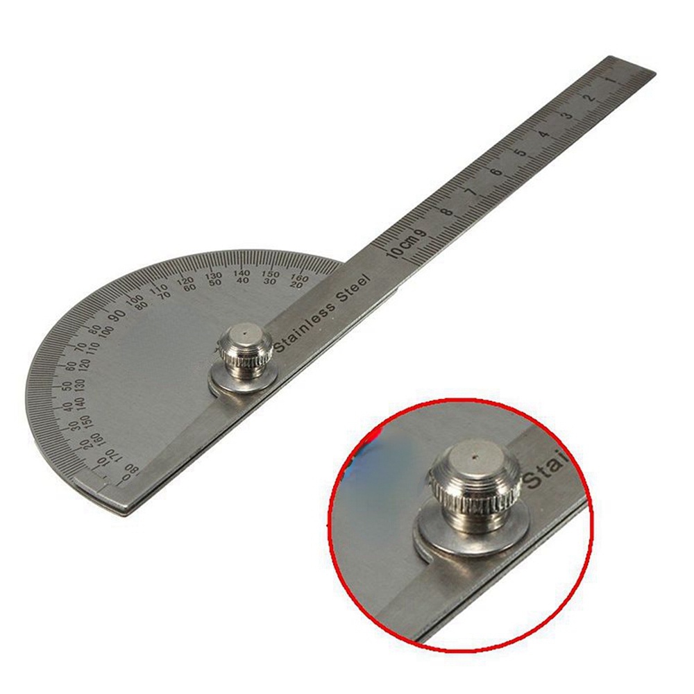 10cm Stainless Steel 180 Degree Protractor Angle Finder Rule Measure ...