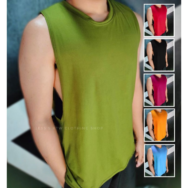 MUSCLE TEE FREE SIZE FITS M-XL Comfortable PLAIN COLOR Muscle tee for ...