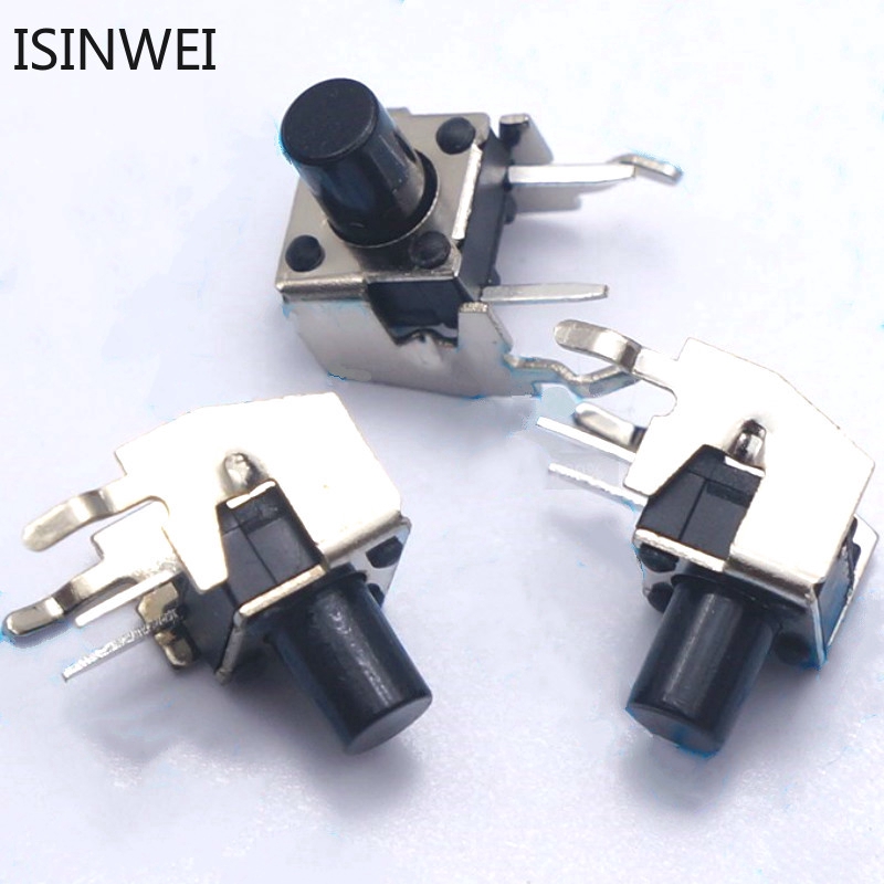 50pcs Tact Switch 6*6*8 with Iron Bracket Button Switch 6x6x8mm Copper ...