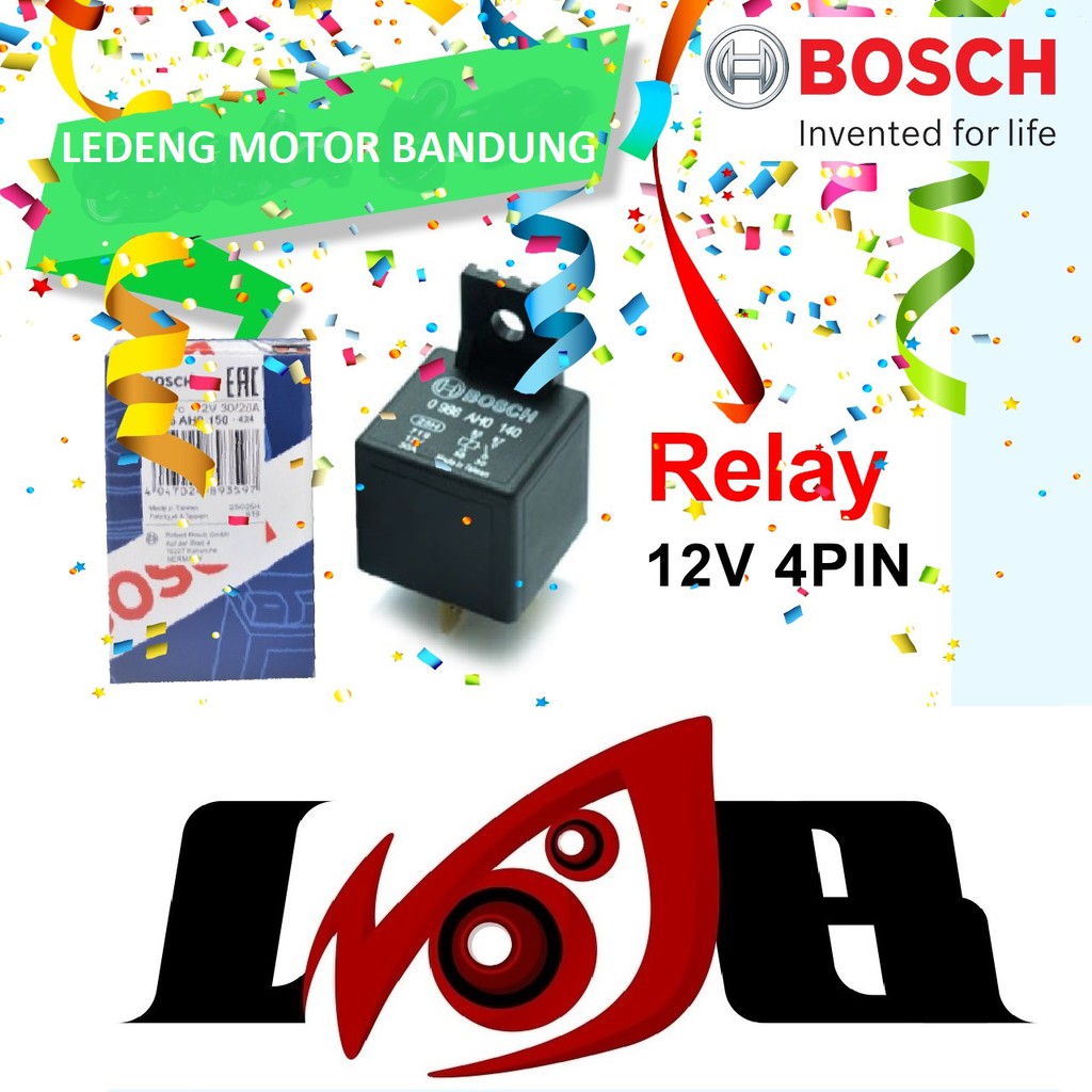 Relay Bosch 12v Kaki 4 Pin Rellay Original Asli Relai Motor Mobil ...