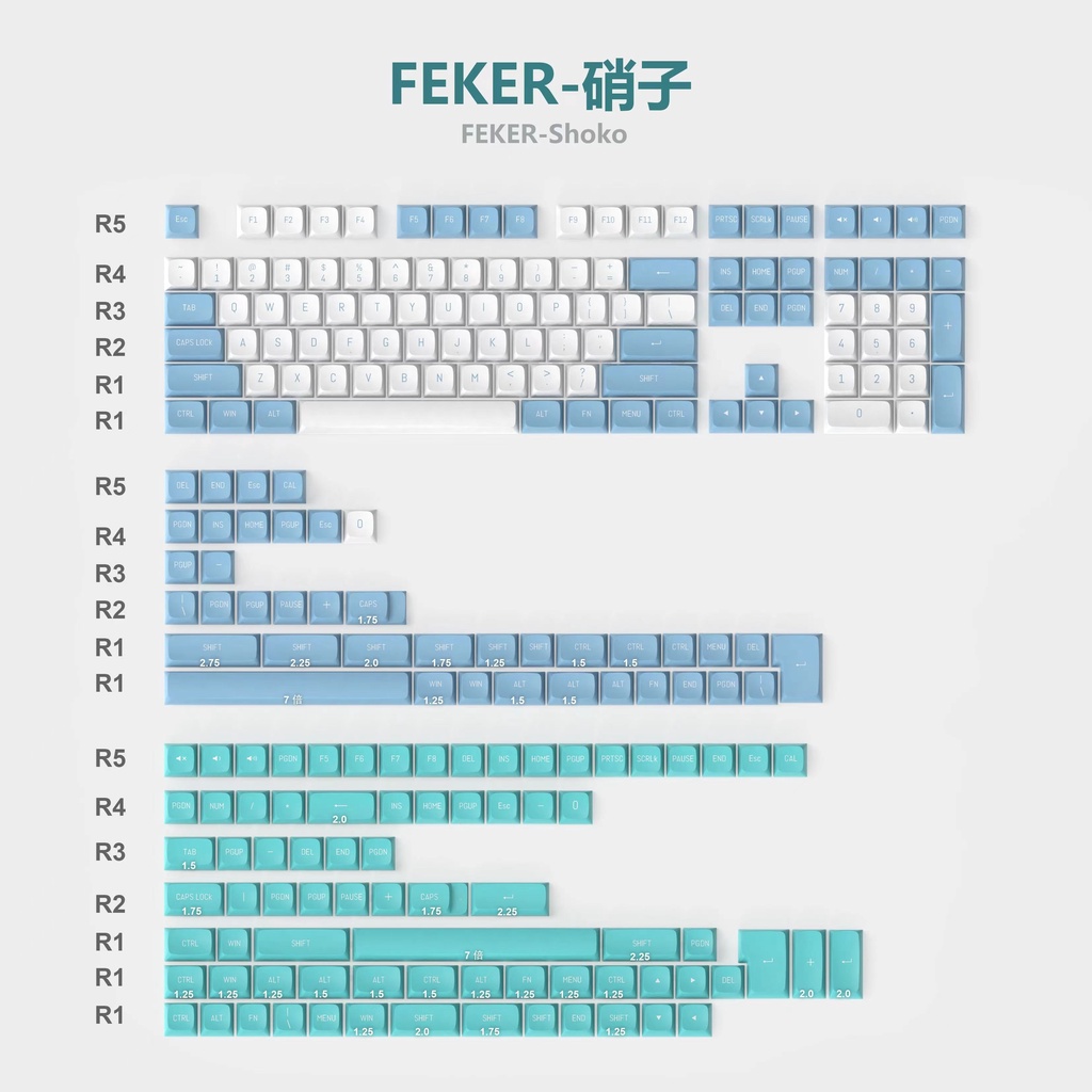 226 Keys Cap FEKER Keycaps PBT Double Shot GMK Clone 8008 Olivia CSA ...