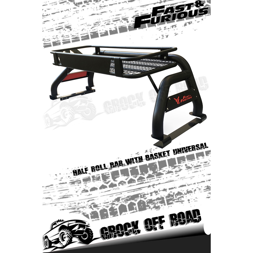 UNIVERSAL ROLL BAR WITH BASKET FAST AND FURIOUS POWDER COATED BLACK ...
