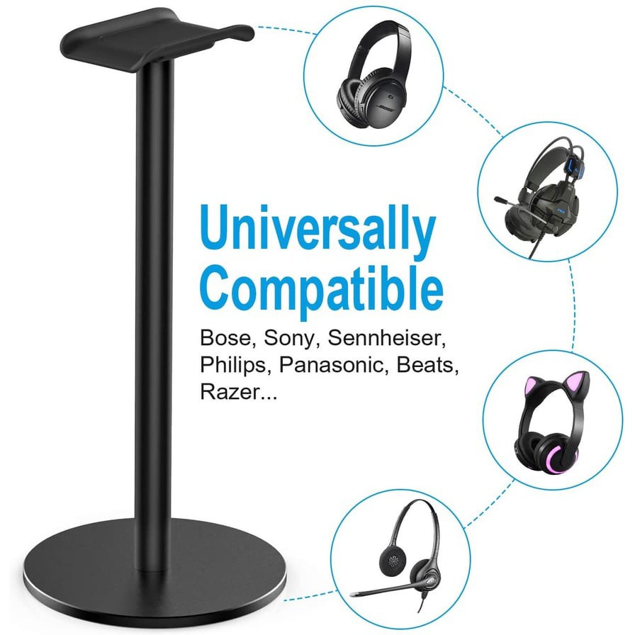 Round Metal Headphone Bracket Headphone Stand Hanger,Universal Aluminum ...