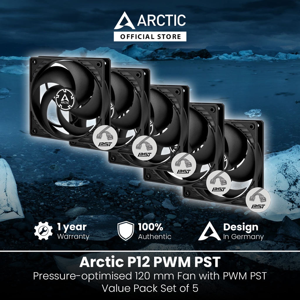 Arctic P12 PWM PST Pressure-optimised 120 mm Fan with PWM PST Value ...