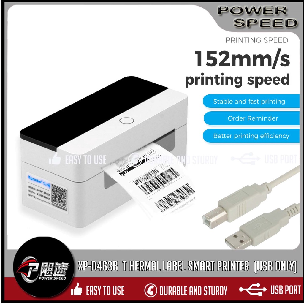 Xprinter XP-D463B Thermal Label Printer (USB ONLY) | Shopee Philippines