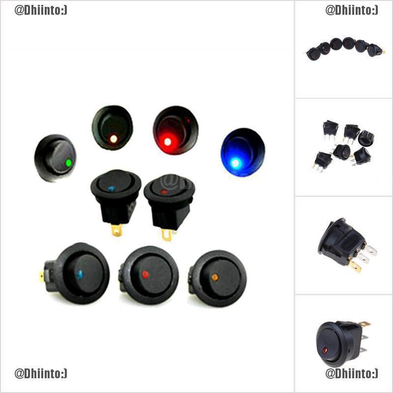 (TDST) New 5Pcs/Set 12V Car Round Dot Led Light Rocker Toggle Switch ...