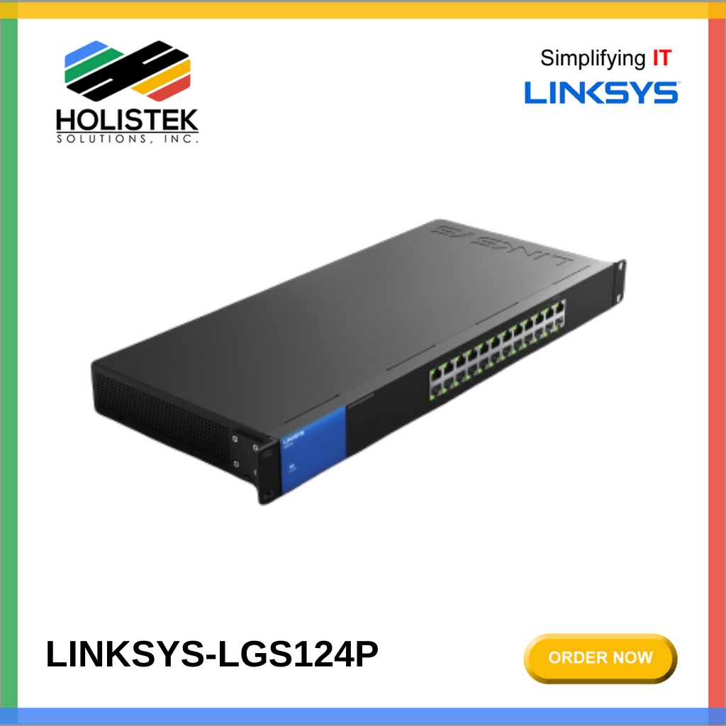 Linksys 24-Port Business Gigabit PoE+ Switch LGS124P (LGS124P-AP) I ...