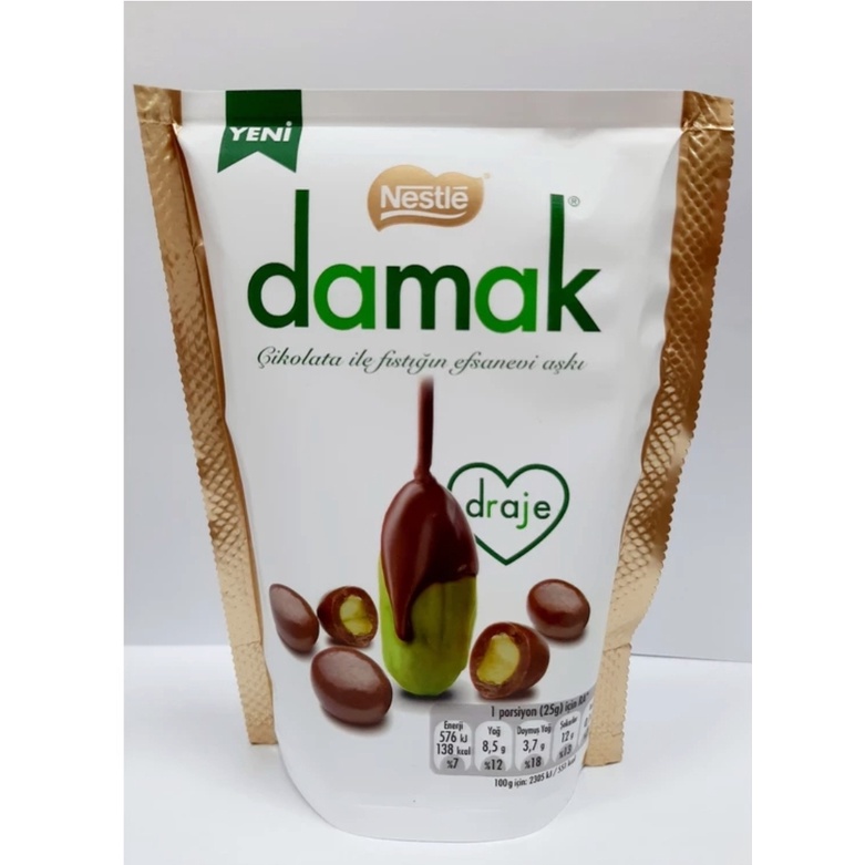 Chocolate Nestle Damak Pistachio Draje Turkish Chocolate Damak