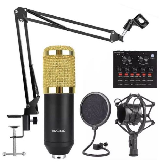 BM-800 Condenser Microphone Kit With V8 Multifunctional Live Sound Card | Shopee Philippines