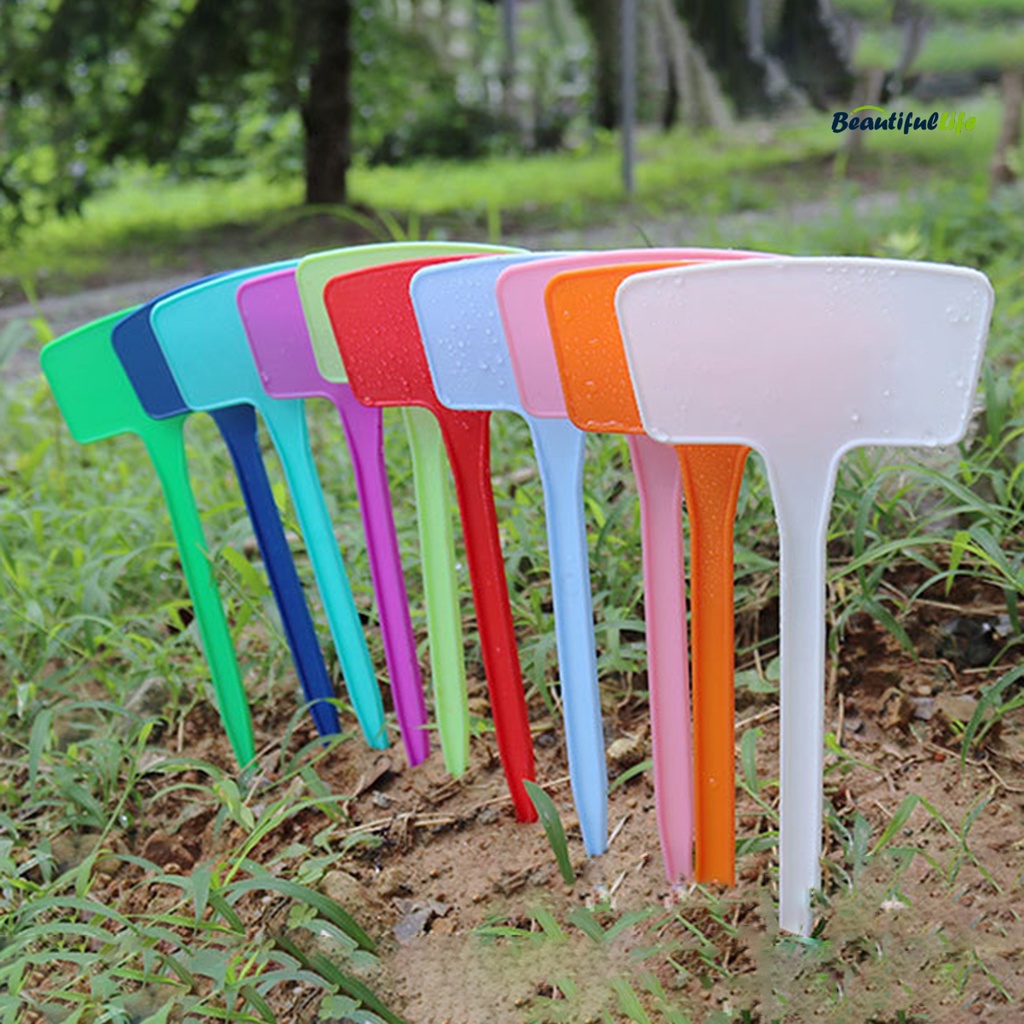 beautifullife 10Pcs/Set Plant Labels Waterproof Insert Design Solid ...