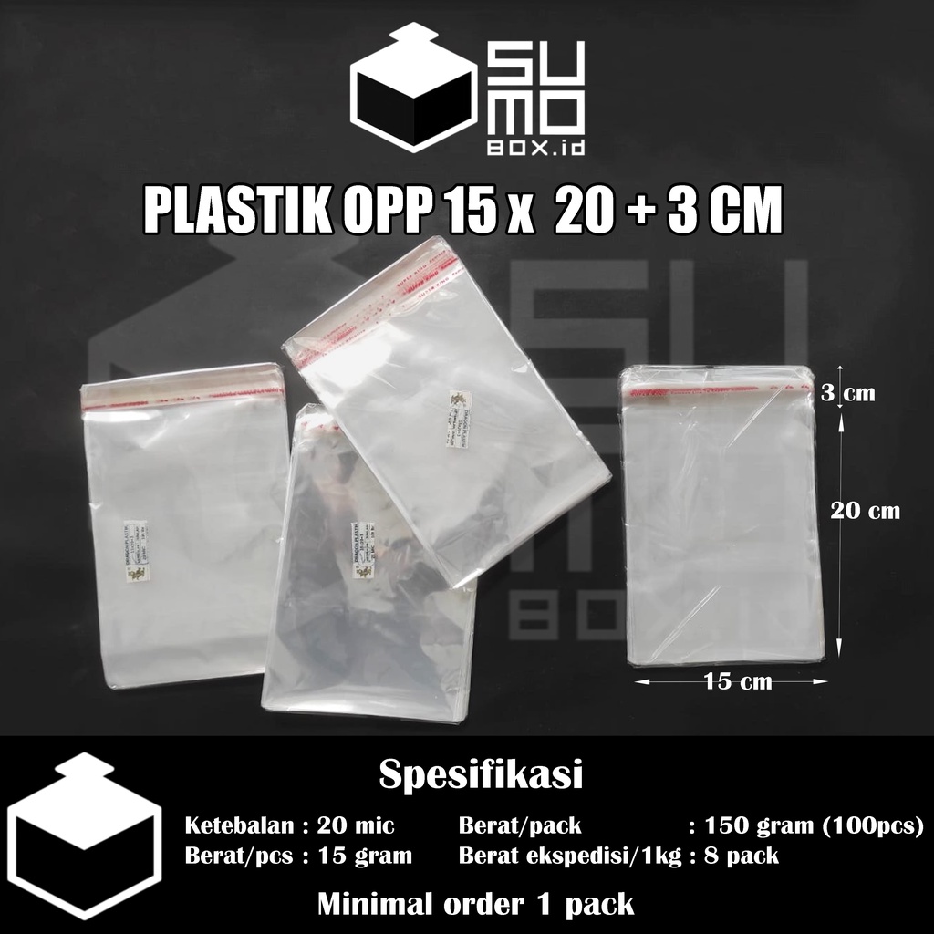 OPP Plastic 15x20 Clear Seal, 100 sheets / Adhesive Glue Plastic for ...