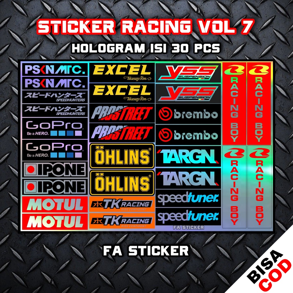 Racing Pack Stickers contains 22 25 27 30 Racing Stickers Sponsor ...