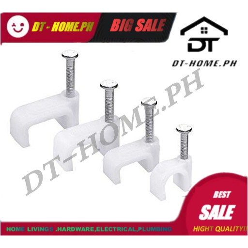 100pcs --8/10/12mm round steel nail cable clamps for Ethernet LAN cable wall nail holder ...