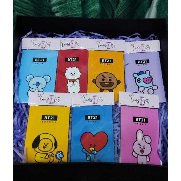 BTS-BT21 REFRIGERATOR MAGNET SET (7 pcs) with 1 FREE random pull BTS 3D ...