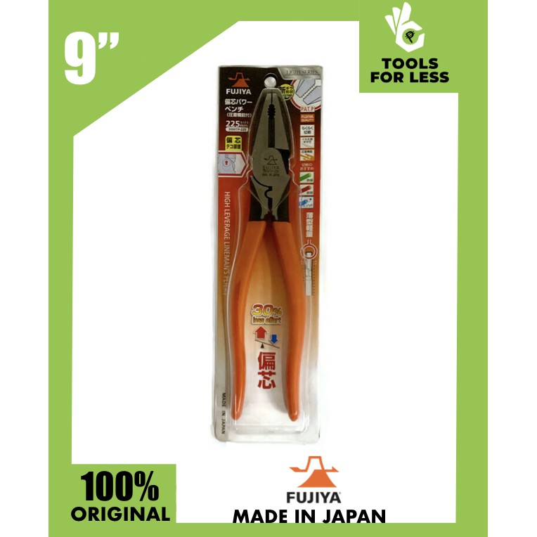 Fujiya High-Leverage Connector Crimping Side Cutting Pliers 9" Made in ...