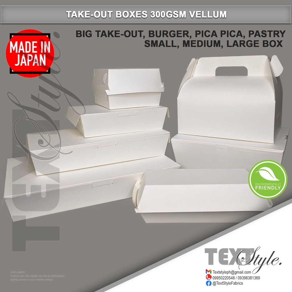 Textstyle Take-Out Take-Away Food Boxes Lunch,Pastry,Pica-Pica,Burger ...