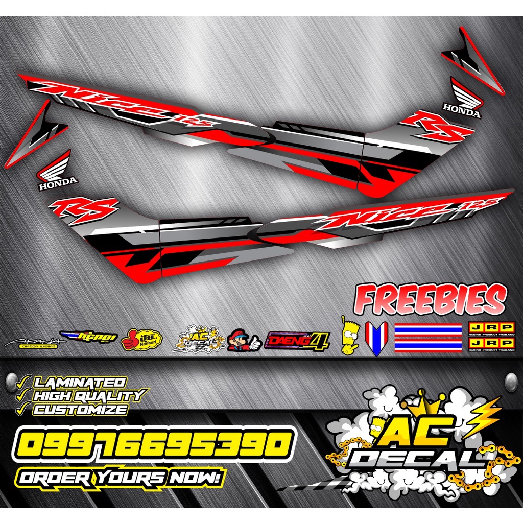 Nice 125/Rs 125 Decal Custom Red (Thai Design) | Shopee Philippines