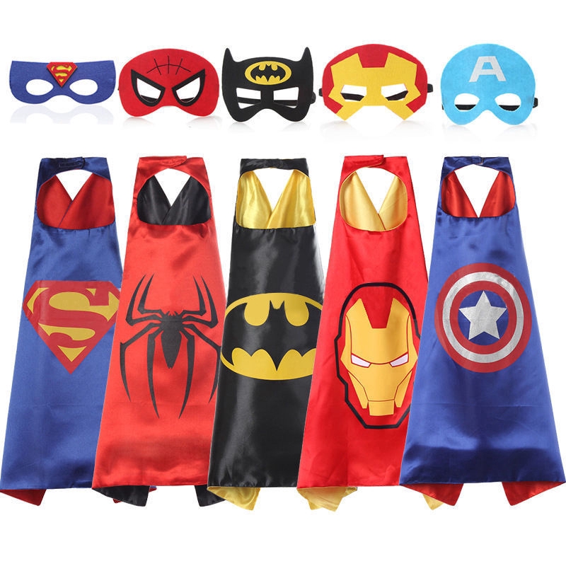Kid Superhero Fancy Boy Costume Cape Mask Birthday Halloween Cosplay ...