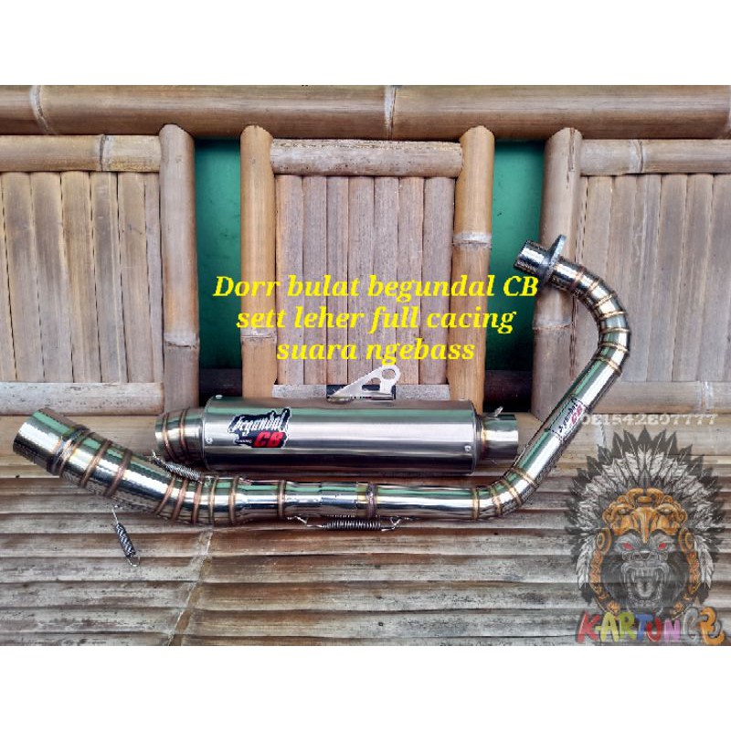 Exhaust racing begundal CB original Cylinder Round sett Neck stainless ...