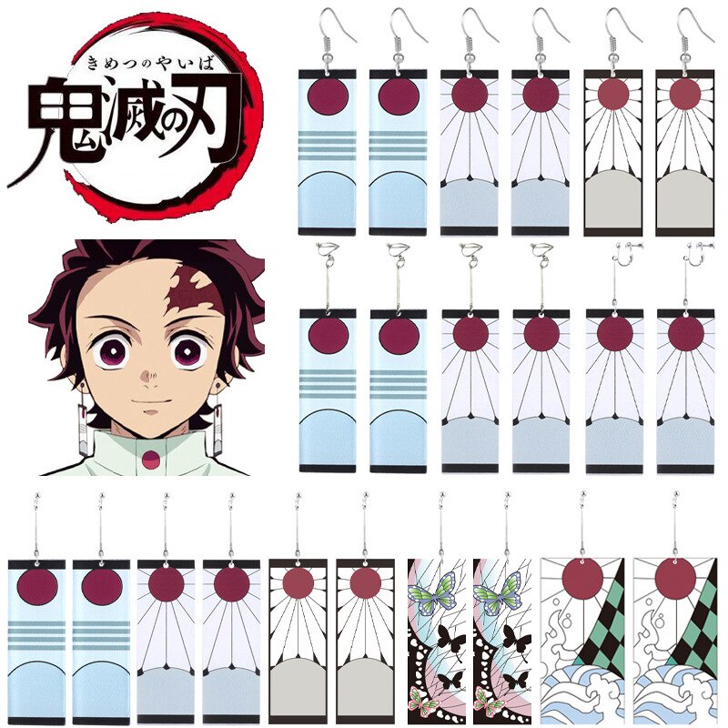 Cartoon Fashion Anime Demon Slayer Kimetsu No Yaiba Earring Tanjiro ...