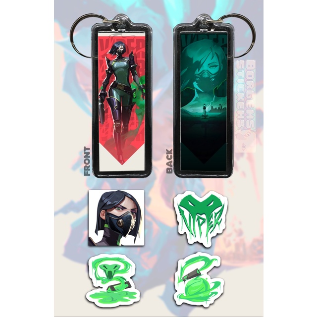 Valorant Agents Acrylic Keychain with Vinyl Stickers set. Valorant Game ...
