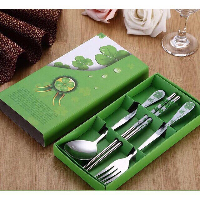 Creative Gifts Cutlery Chopstick Spoon Fork Set package | Shopee ...