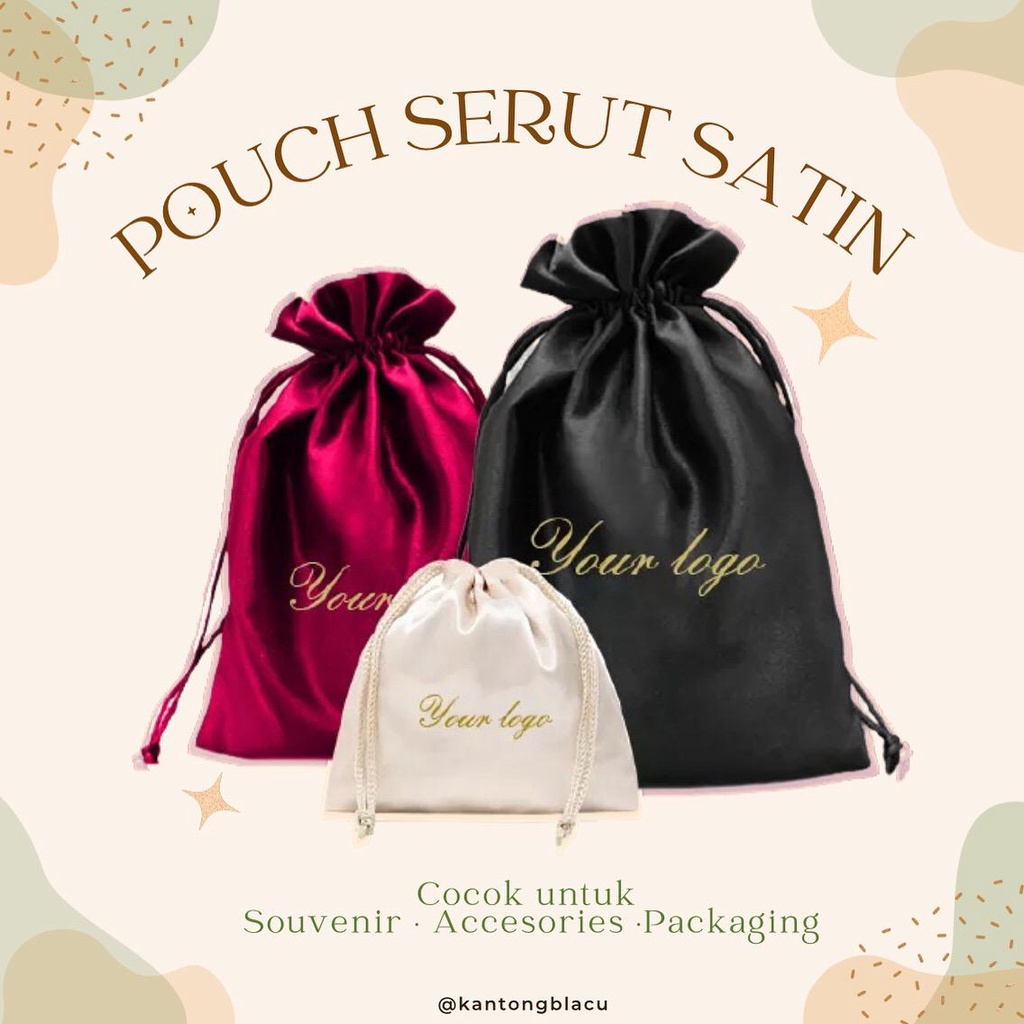 SATIN POUCH Satin Silk Satin Velvet Drawstring Bag String Pouch Satin ...