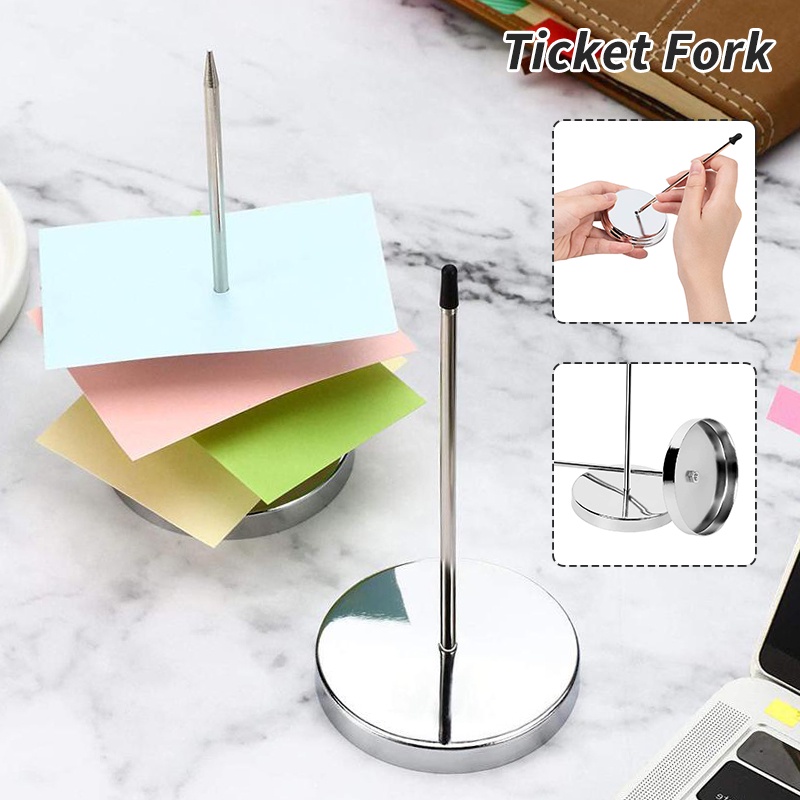 Metal Ticket Fork Silver Color Desk Straight Rod Paper Holder Spike ...