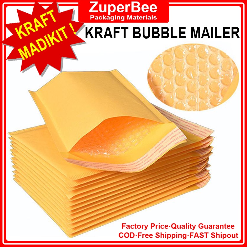 🇵🇭 COD Kraft Bubble Mailer Pouch w/ Sticky Seal Wrap Waterproof ...