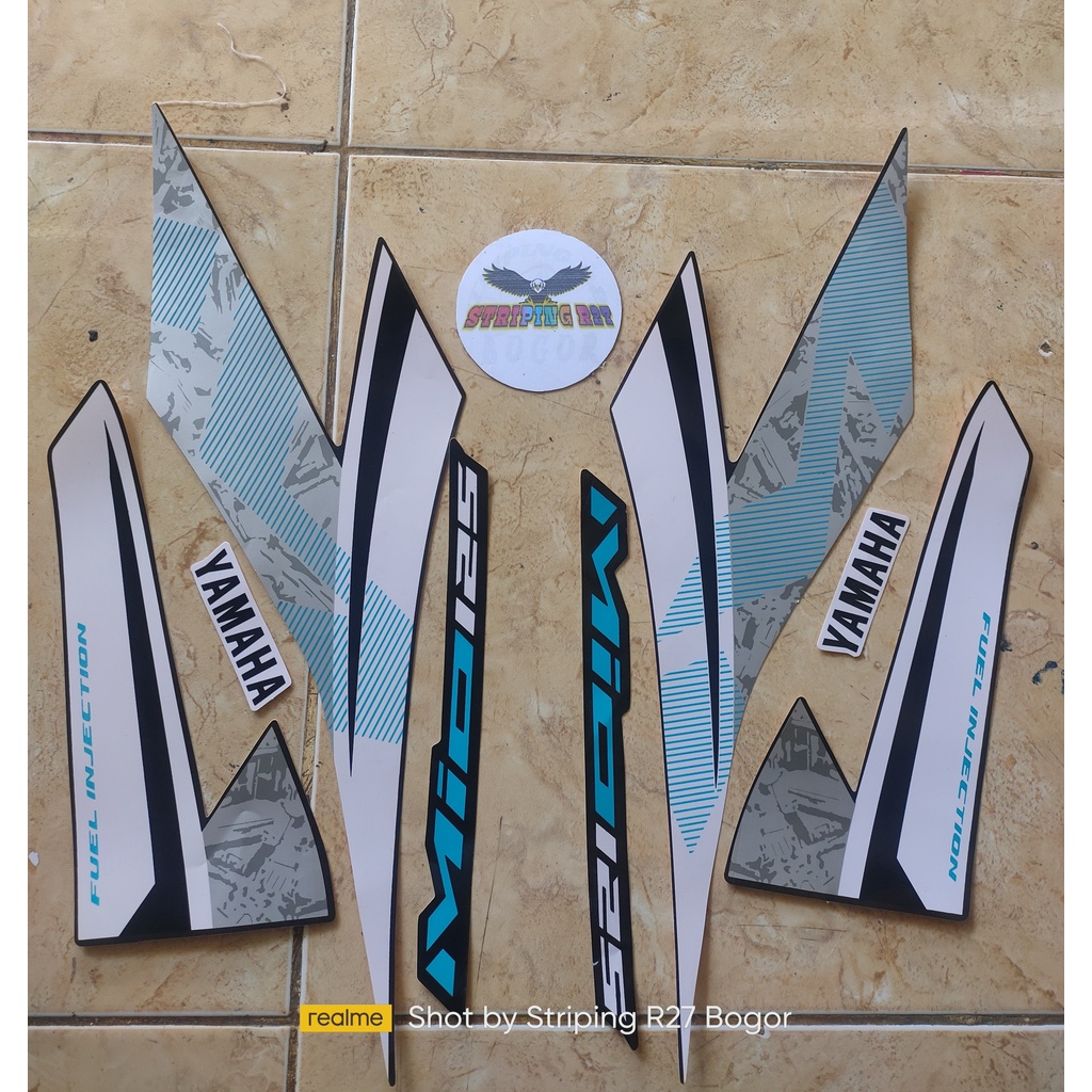 PUTIH HITAM Mio M3 125 2018 black and white striping sticker | Shopee ...