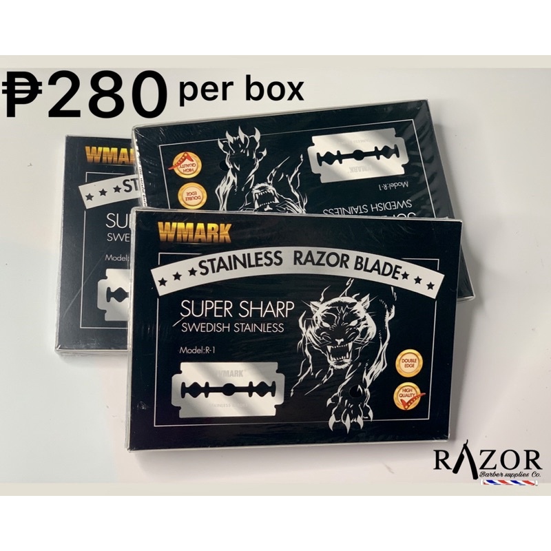 100 pcs. Wmark Stainless Razor Blade Super Sharp Razor Barber Supplies ...