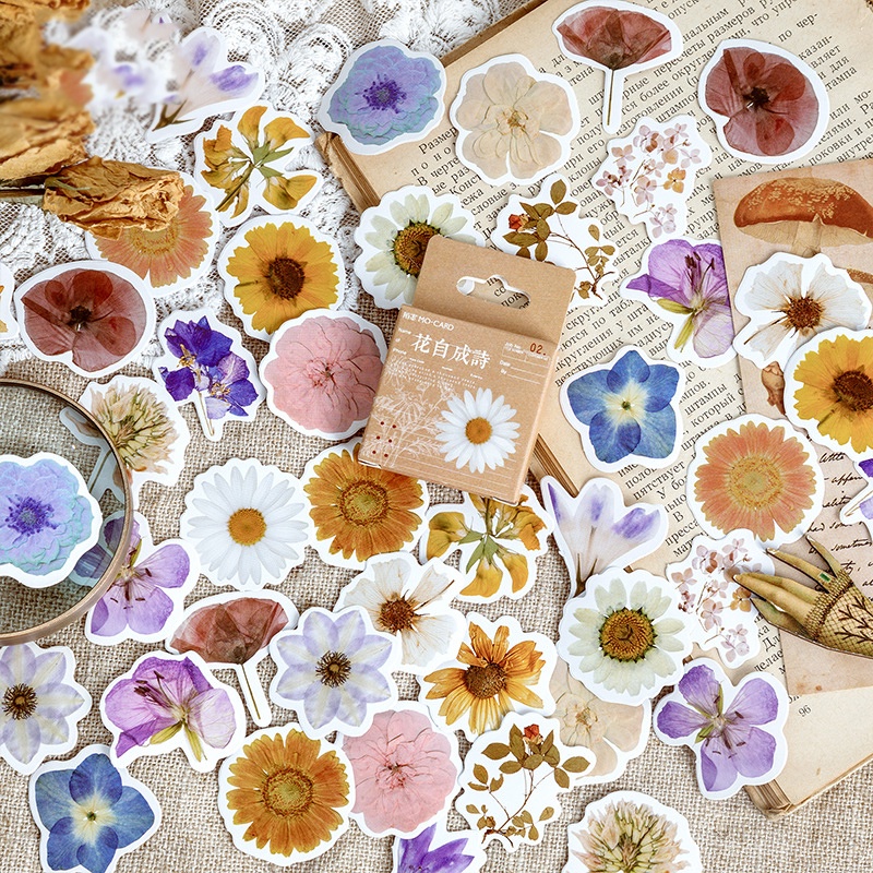 46pcs/box Flowers are self-contained poems, decorative stationery ...