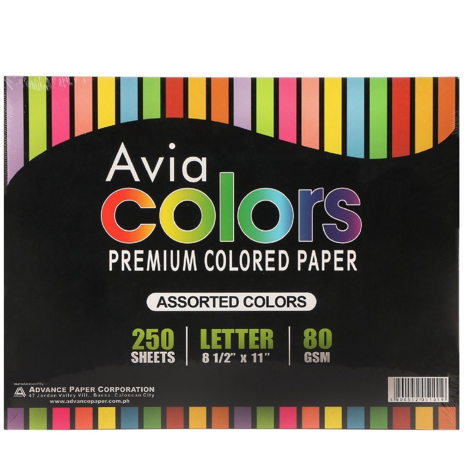 AVIA COLORED PAPER VIBRANT COLORS (ASSORTED COLORS) - Letter (8 1/2" x ...