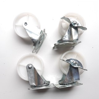 Assorted white plastic cart wheels 4cm 5cm 6cm 7cm - Used as trailers ...